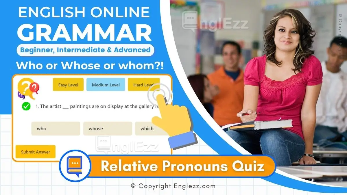 Relative Pronouns Exercises With Answers 3 Levels Grammar Quiz • EnglEzz